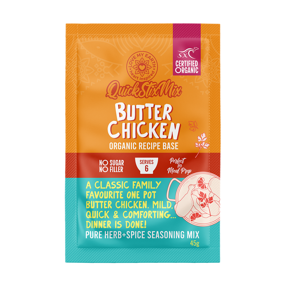 Butter Chicken Quick Stix Mix 45g - Organic recipe base & seasoning ...